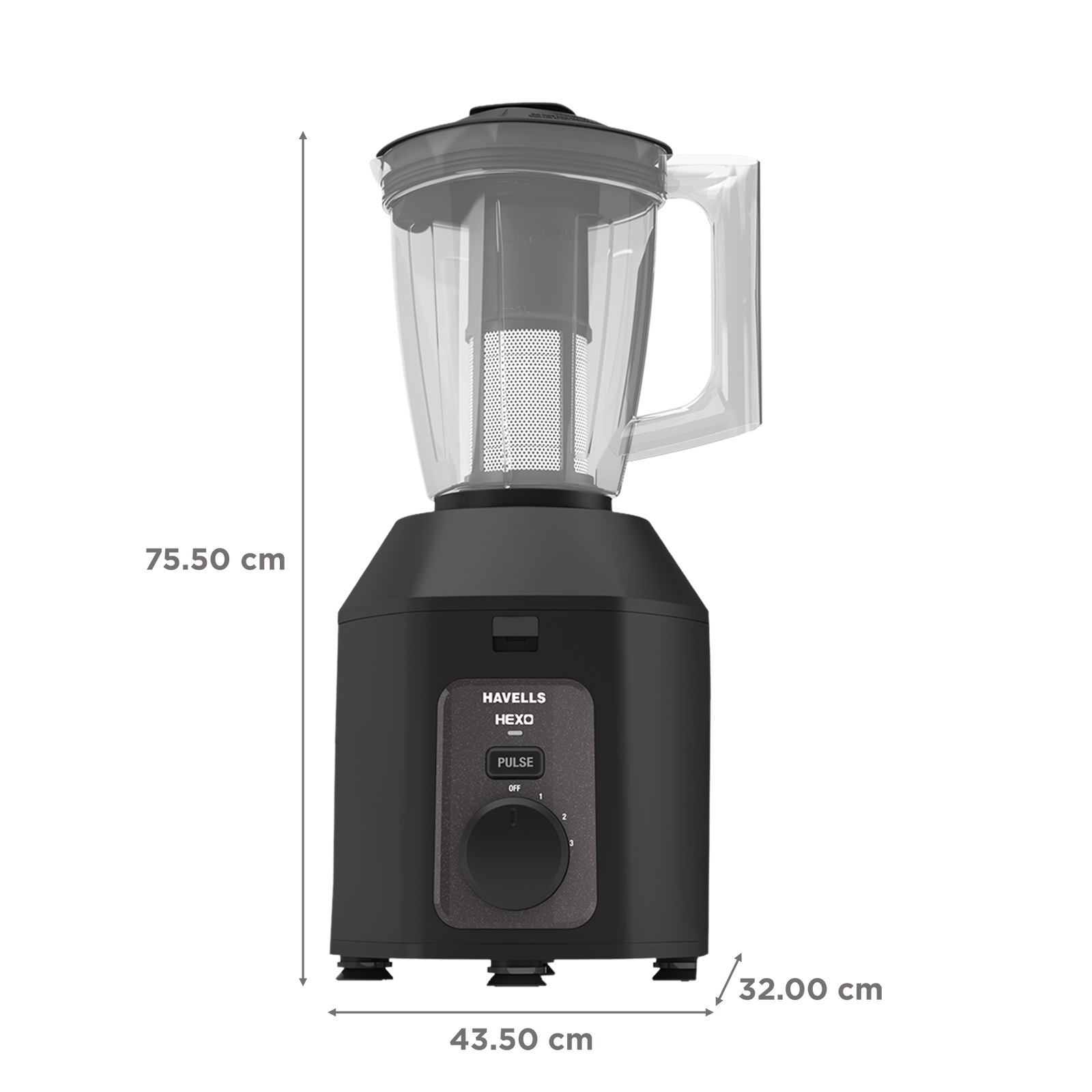 Buy HAVELLS Hexo Plus 1100 Watt 4 Jars Mixer Grinder Black Online Croma